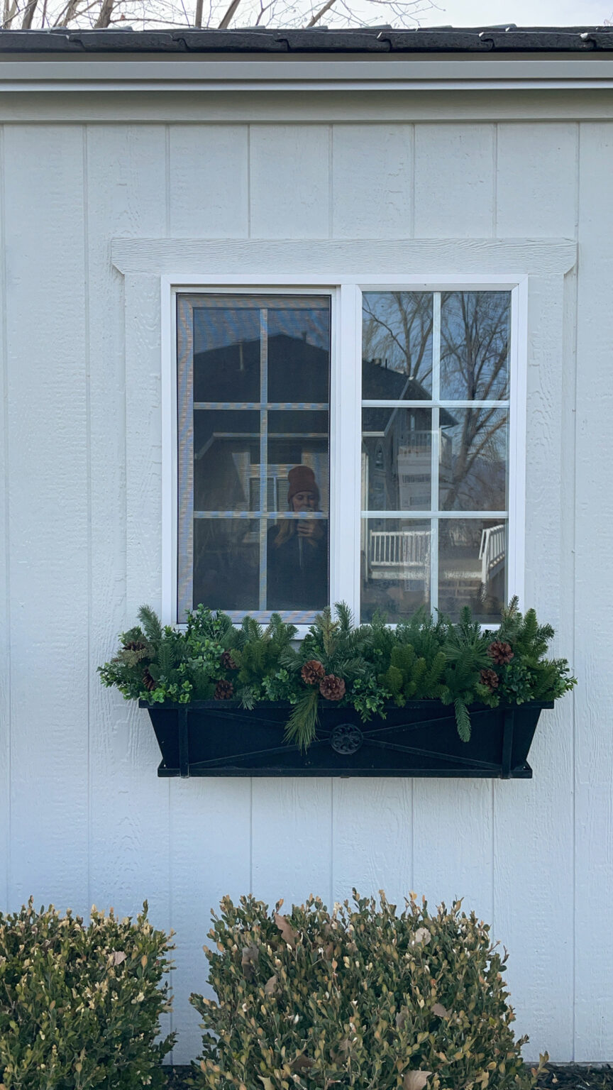 Faux Winter Window Box DIY - Room for Tuesday Blog