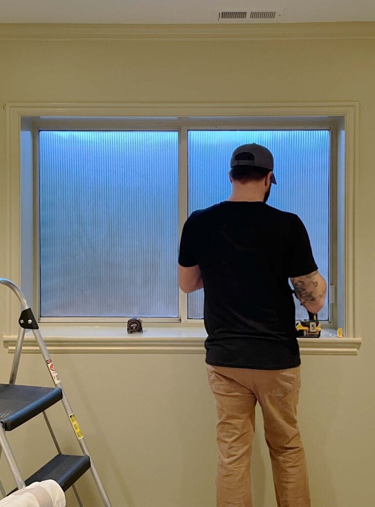 DIY Faux Reeded Glass Window for Added Privacy