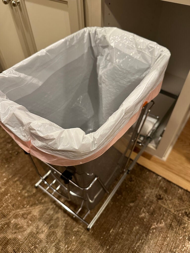 How to Install a Hidden Kitchen Trash Can - Room for Tuesday
